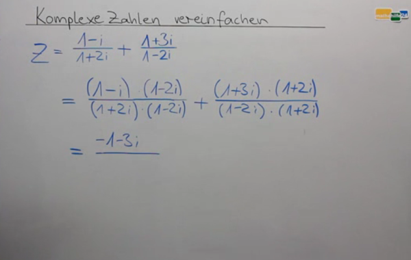Komplexe Zahlen - konjugieren - Video » mathehilfe24