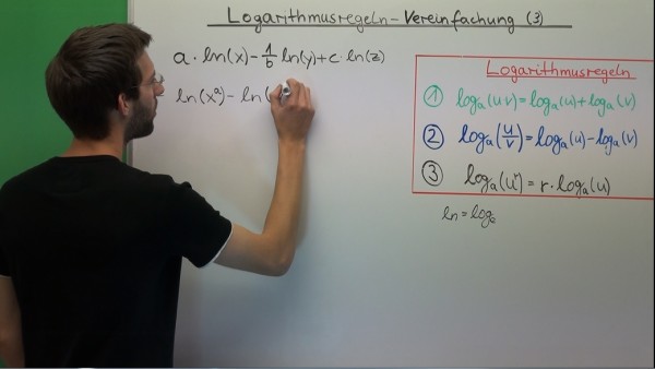 Vereinfachung durch Anwendung der Logarithmusregeln » mathehilfe24