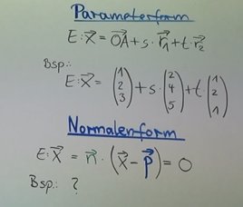 Parameterform in Normalenform umformen » mathehilfe24