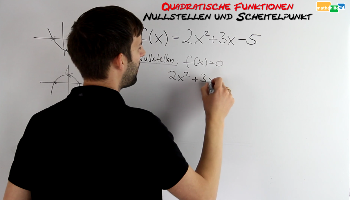 Quadratische Funktion: Nullstelle und Scheitelpunkt » mathehilfe24